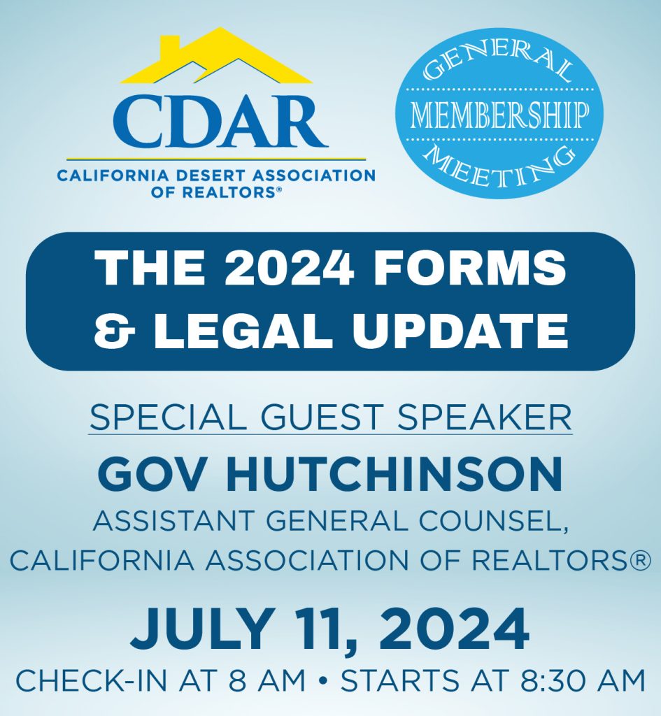 Events from July 17 – July 25 – California Desert Association of REALTORS®